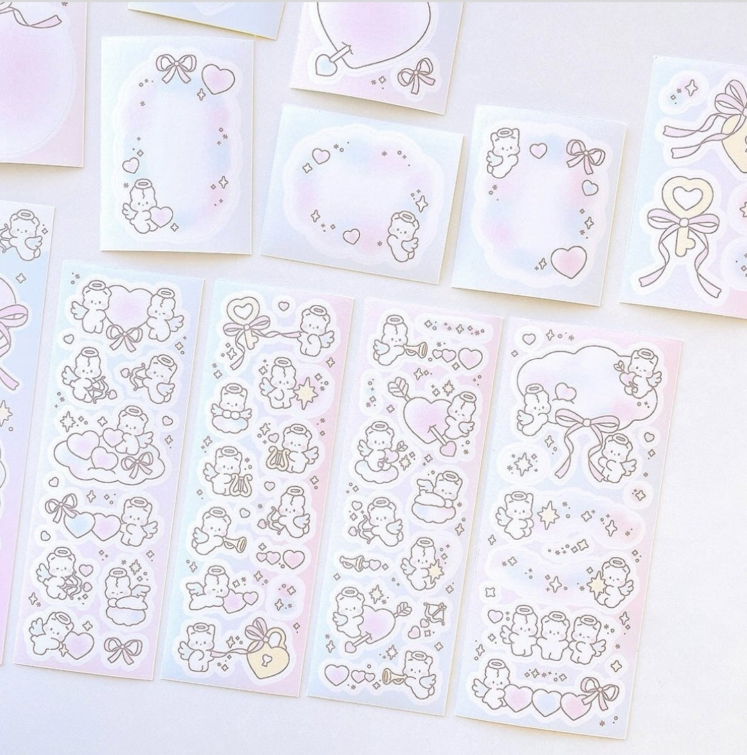Floro Studio Cotton Candy Angel Bunny Stickers [4 vars ...