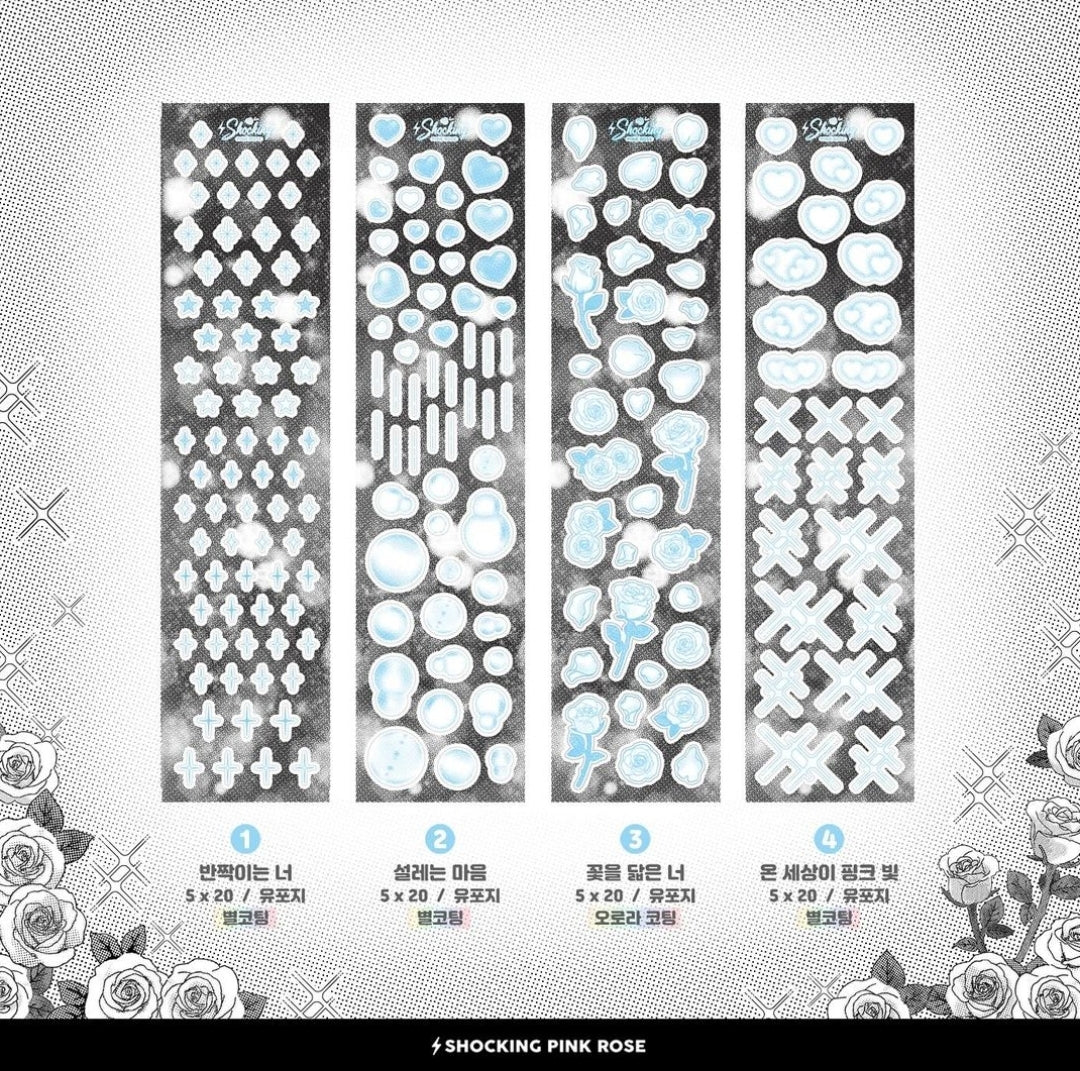 Shocking pink rose Blue manga sticker [4 vars] – AsterliaStudio By Sonya